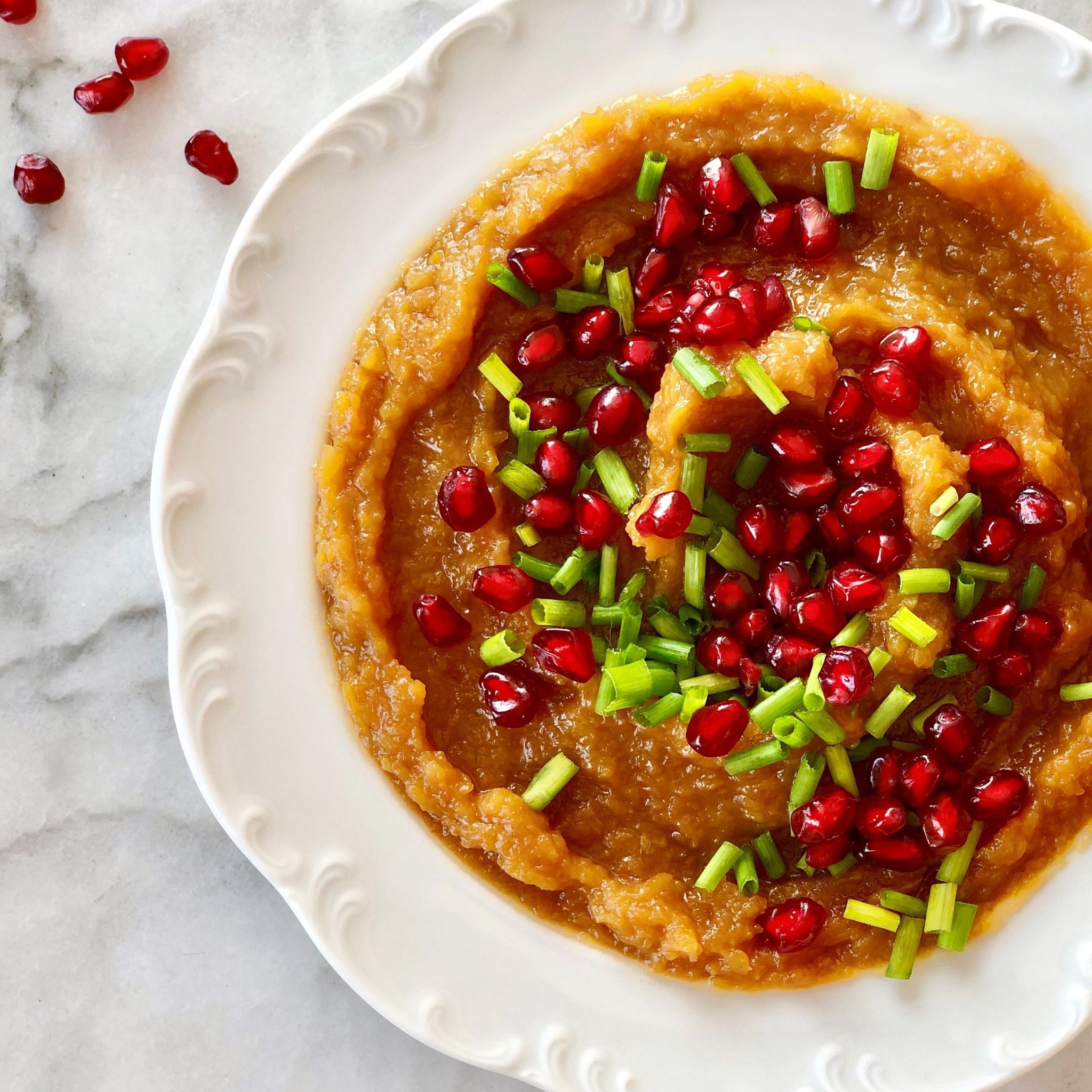 Pomegranate-Smashed Butternut Squash - Meatless Monday