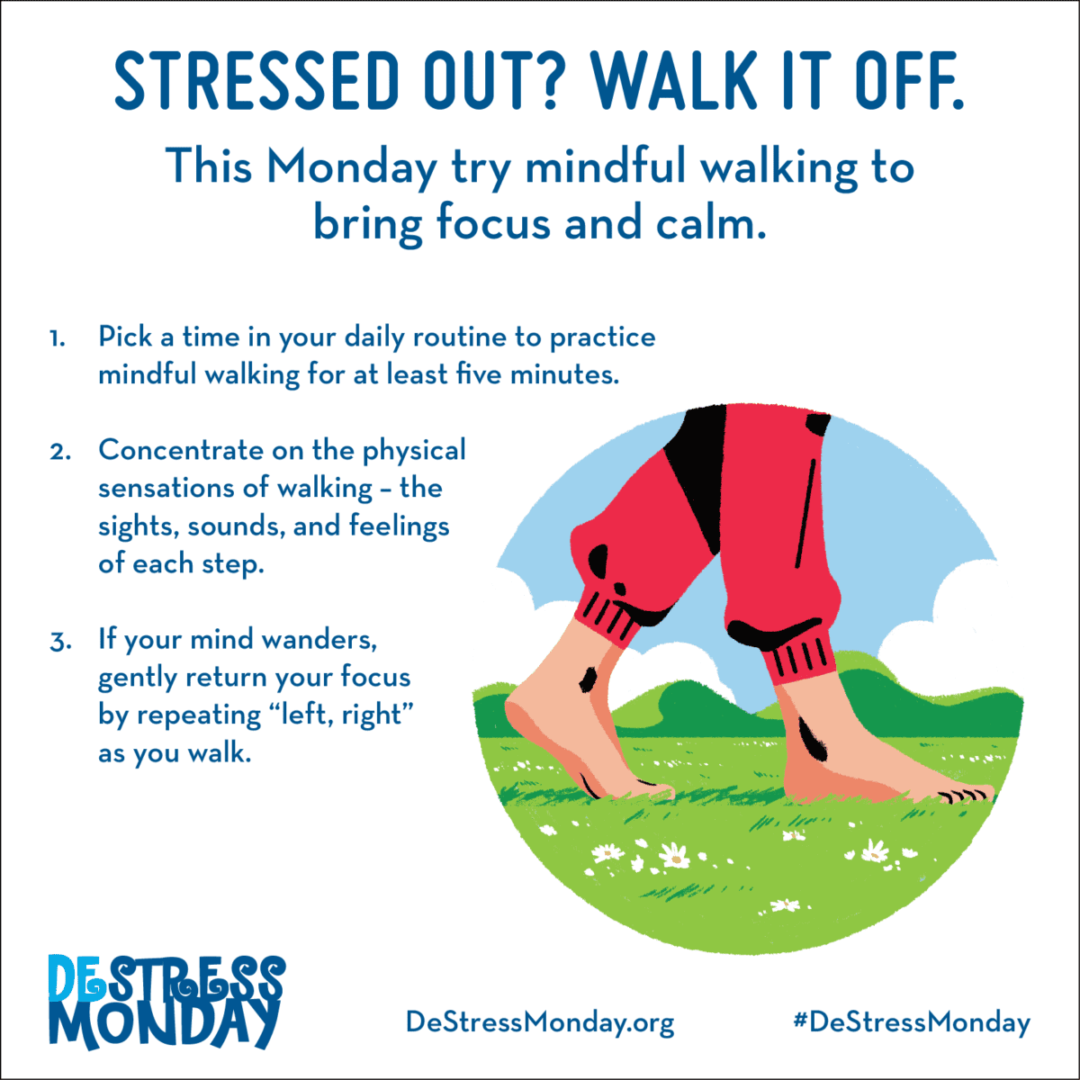 DeStress Monday at School - Mindful Walking - The Monday Campaigns