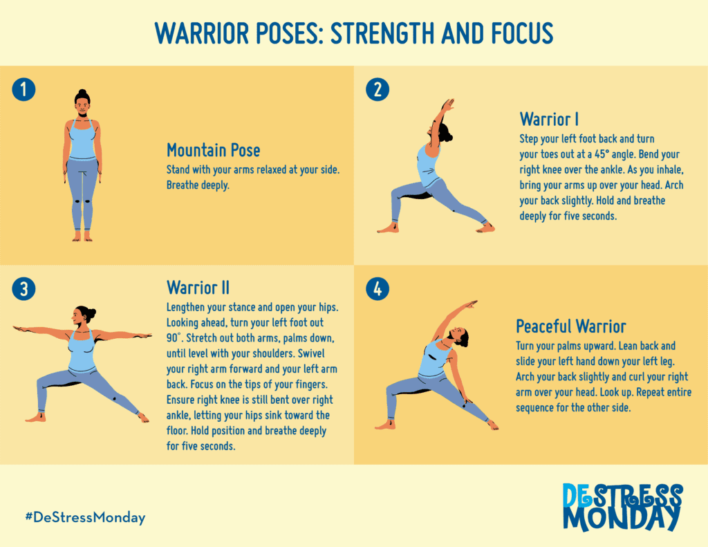 DeStress Monday at School - Warrior Pose - The Monday Campaigns