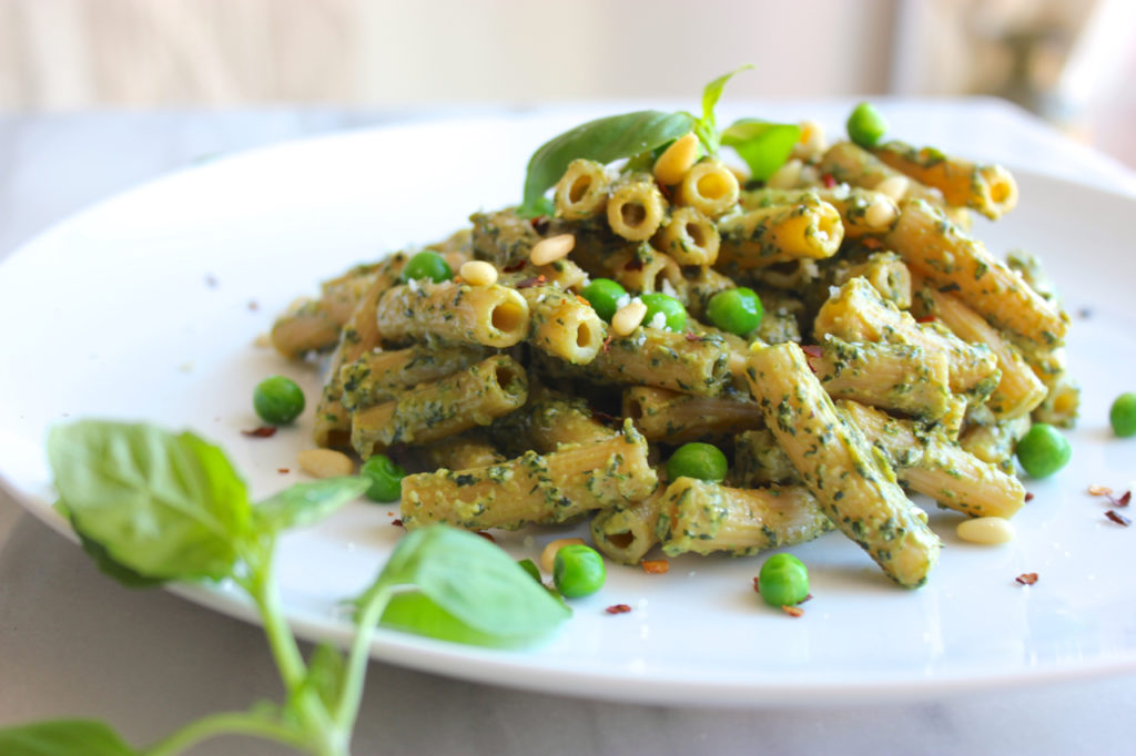 Spring Pea Pesto Penne - Meatless Monday