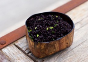 Black Rice with Shaved Scallions - Meatless Monday