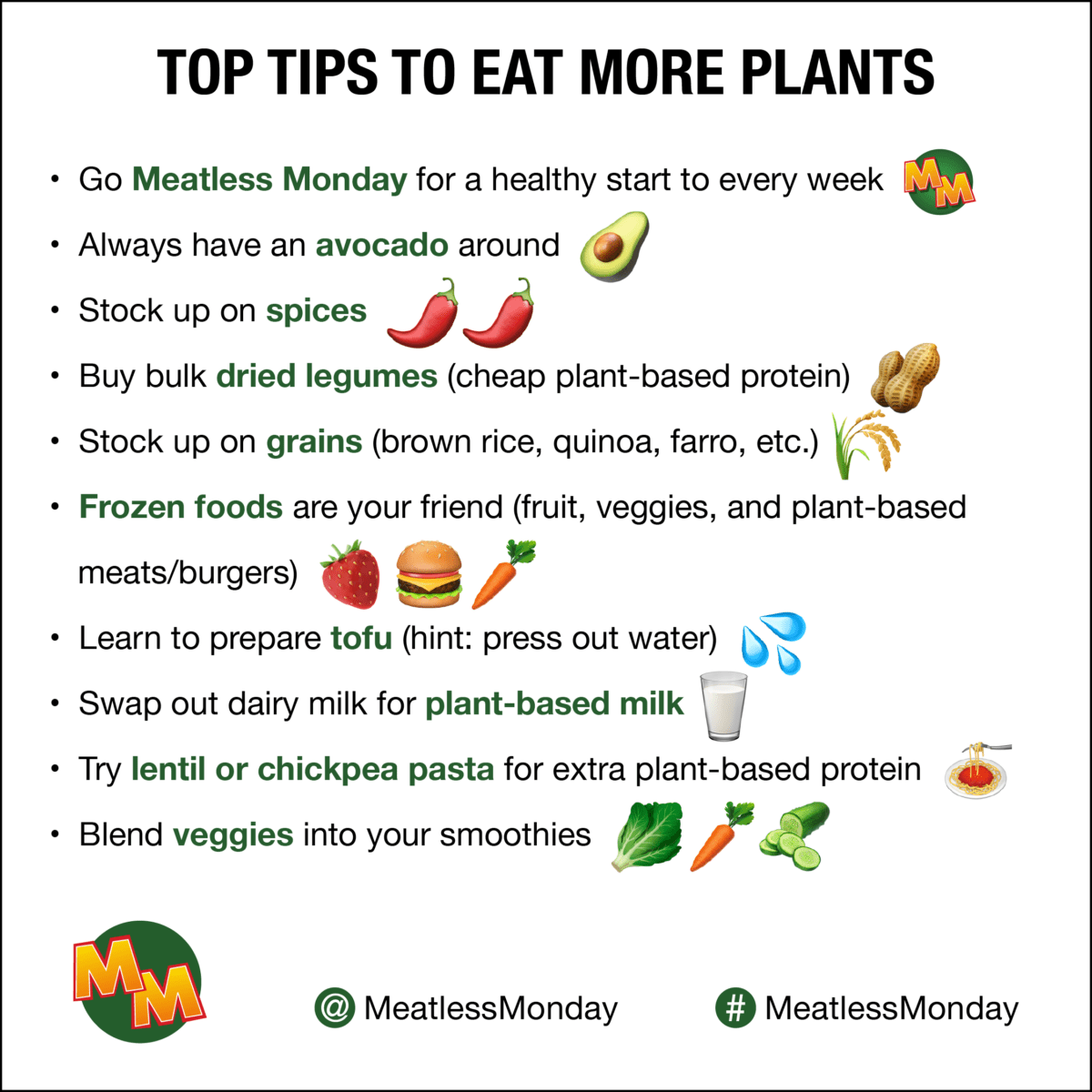 21 Ways You Can Eat More Plant-based Foods - Meatless Monday