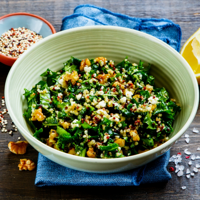Protein-Packed Kale and Grain Salad - Meatless Monday