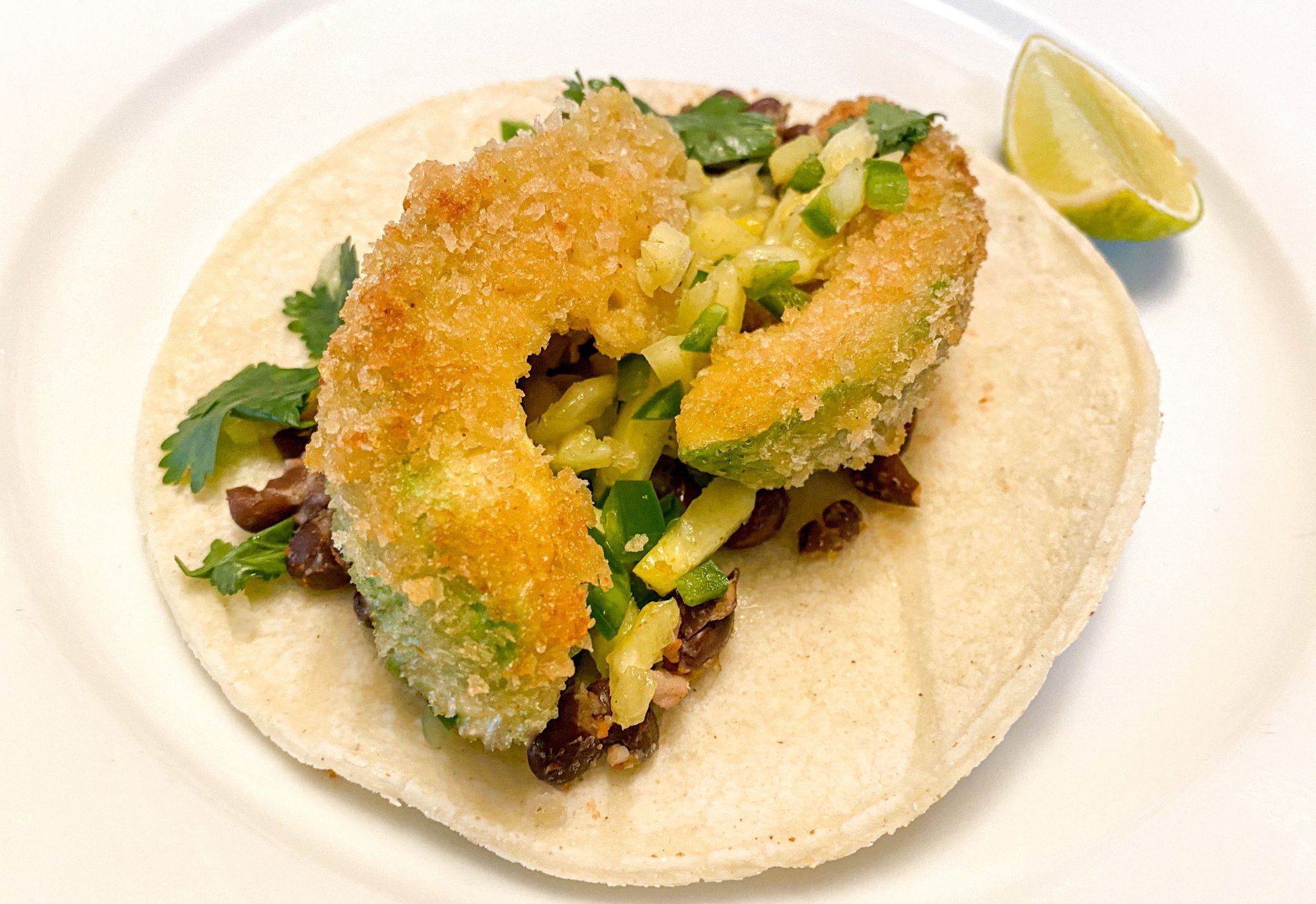 Crunchy Avocado Taco with Pineapple Salsa - Meatless Monday