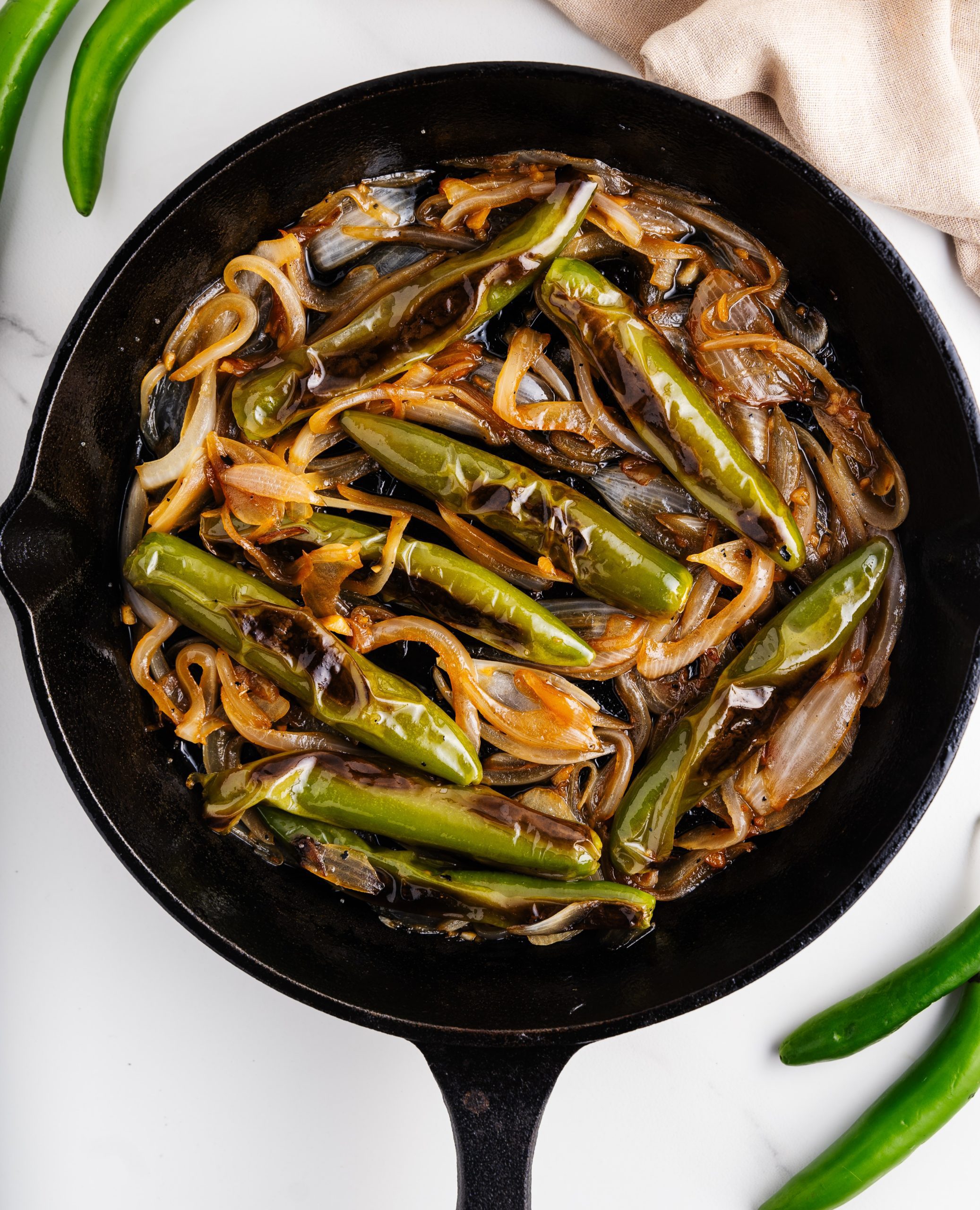 Chiles Toreados (Mexican Blistered Peppers) - Meatless Monday